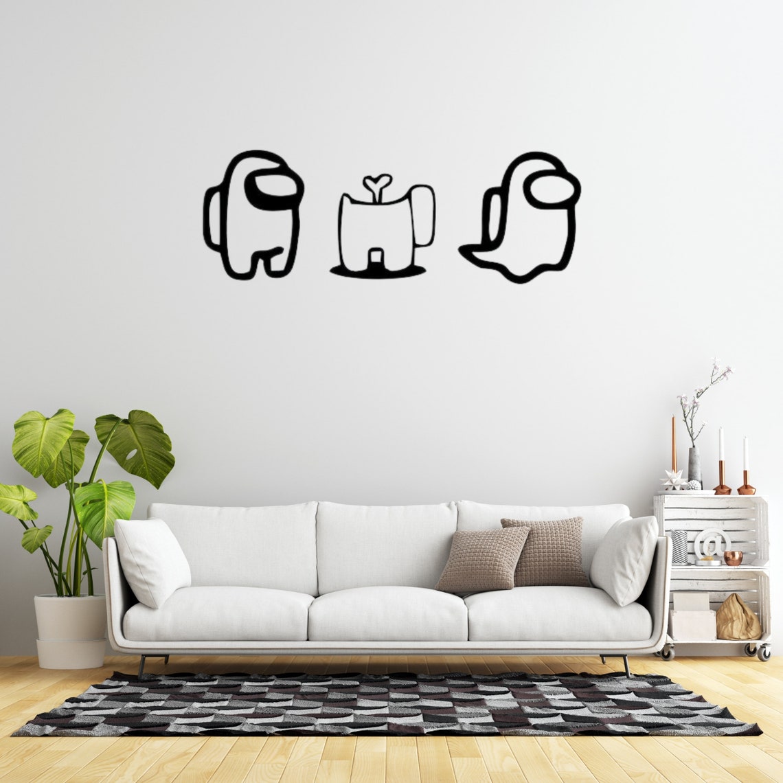 Among Us Metal Wall Decor Set Gamer Metal Wall Art Metal - Etsy