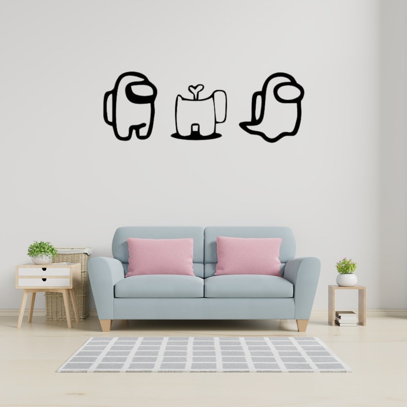 Among Us Metal Wall Decor Set Gamer Metal Wall Art Metal - Etsy