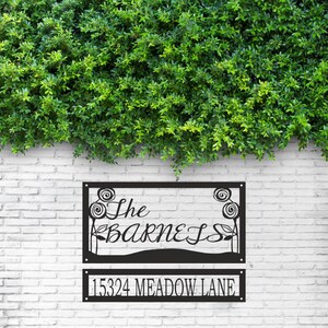 Custom Metal Family Name and Address Sign, Large Metal Entrance Sign ...