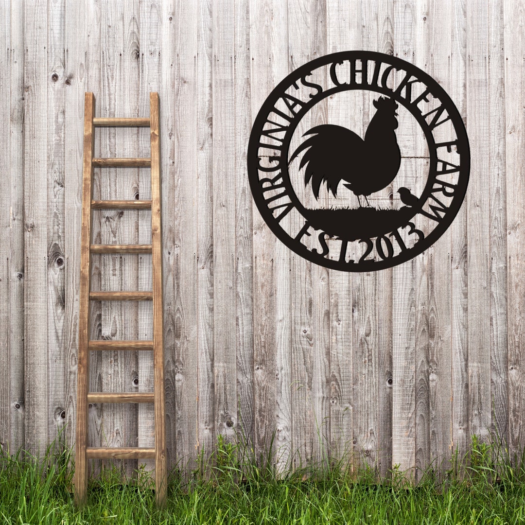 Chicken Coop Signs, Black Metal Chicken Wire, Custom Chicken Metal Wall ...