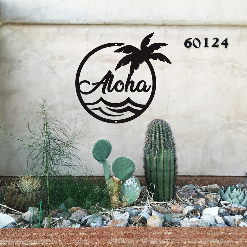 Metal Wall Art Decor Hawaii Aloha Sign Custom Hanging | Etsy