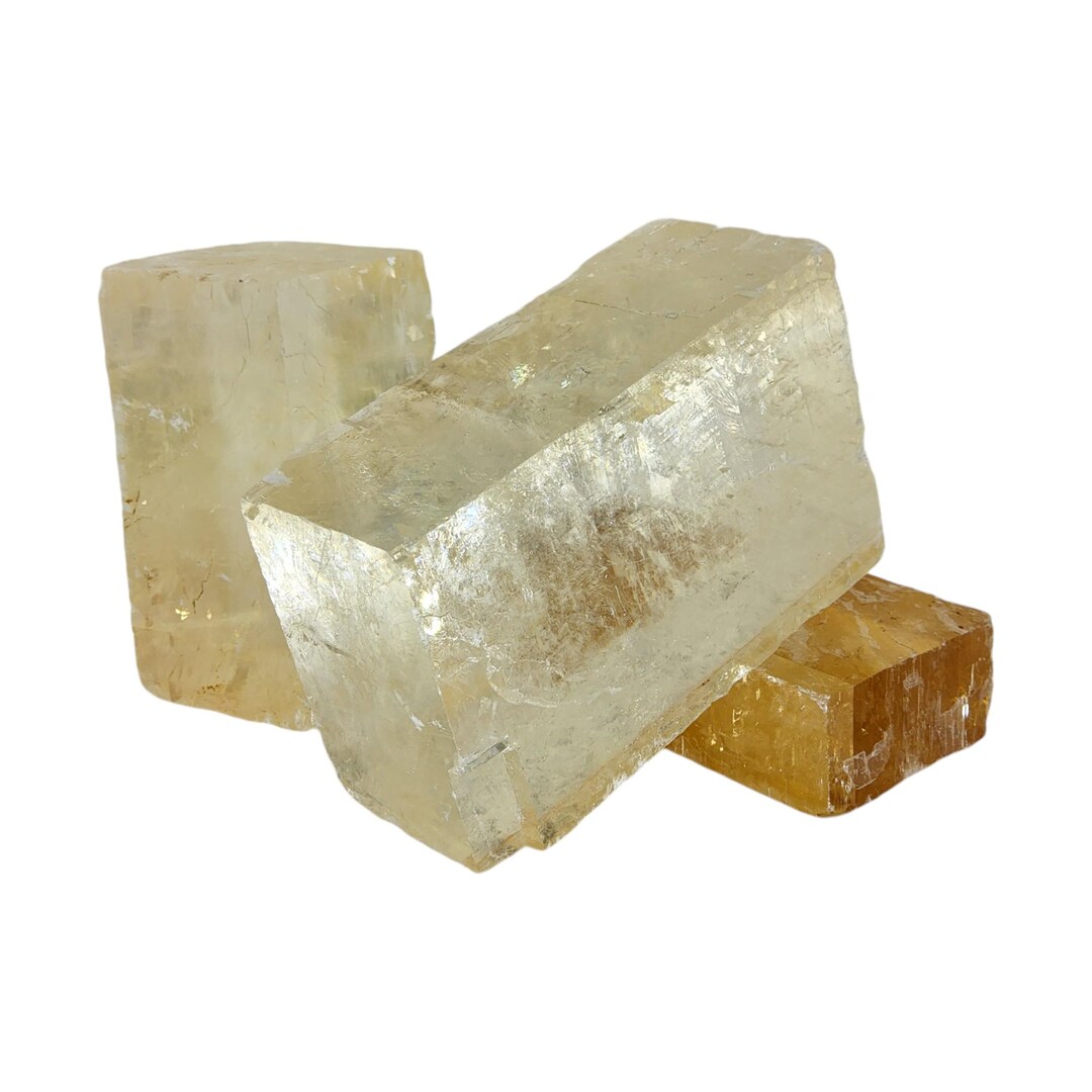 Honey Calcite, Viking Sunstone, Iceland Spar, Cube, Block, Specimen, R ...