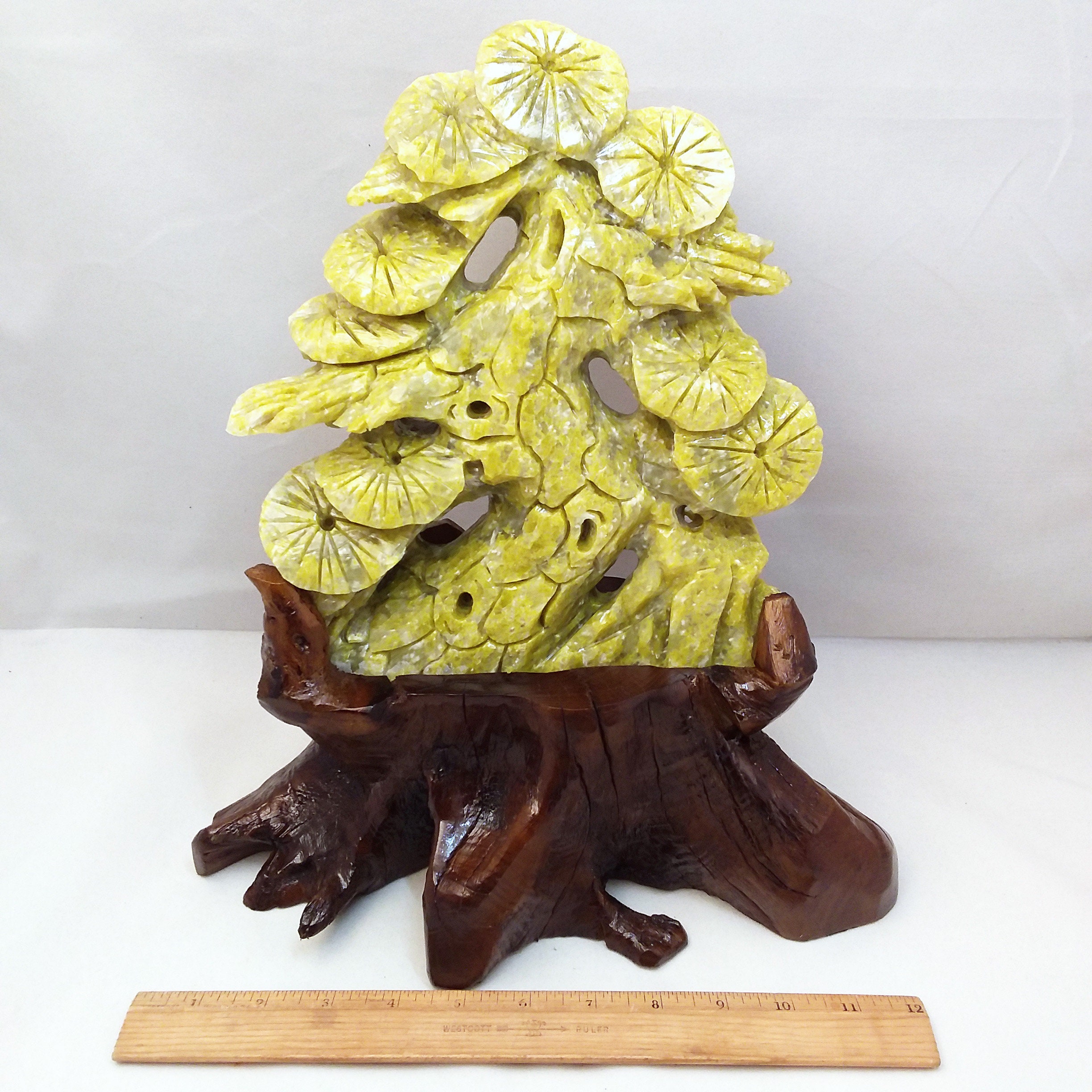 LanTian Jade tree 13.5 carving display specimen | Etsy