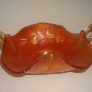 Fenton Strawberry Pattern Marigold Carnival Glass Dish | Etsy