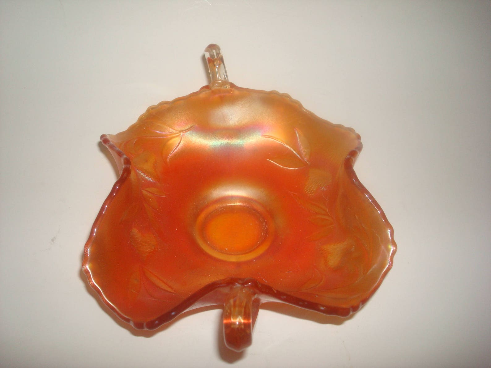 Fenton Strawberry Pattern Marigold Carnival Glass Dish | Etsy