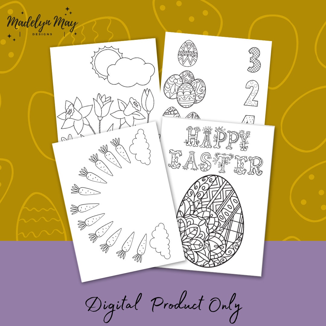 Easter Coloring Pages | Easter Math and Matching Activities | Easter ...