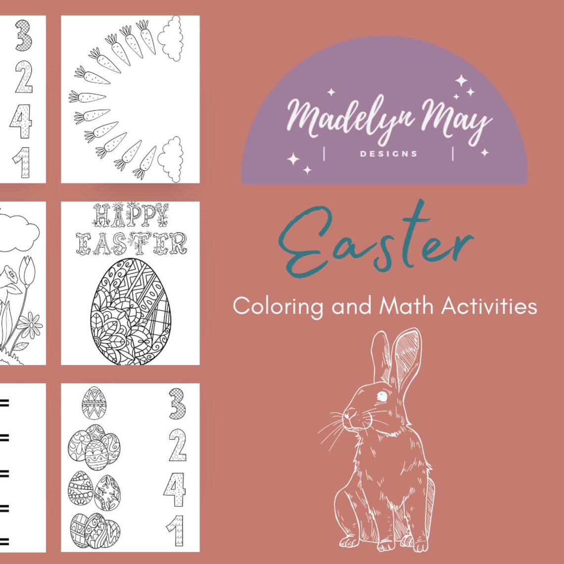 Easter Coloring Pages | Easter Math and Matching Activities | Easter ...