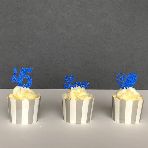 Blue Cupcake Toppers - Etsy