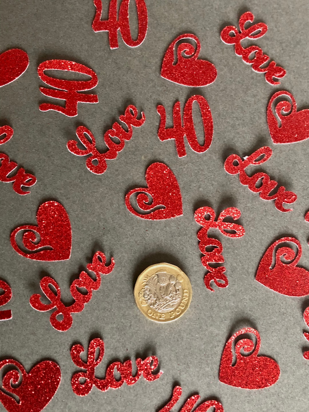 40th Ruby Anniversary Piece Large Table Confetti Sprinkles - Etsy