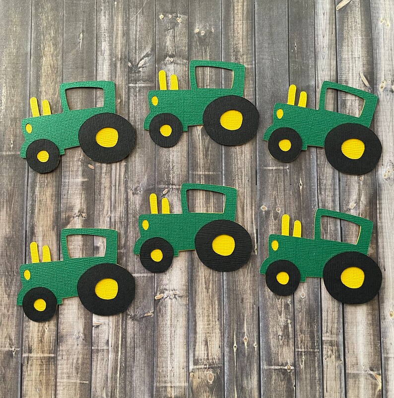Tractor Cutouts- Farm Birthday Party, Tractor Birthday- Tractor Cupcake ...