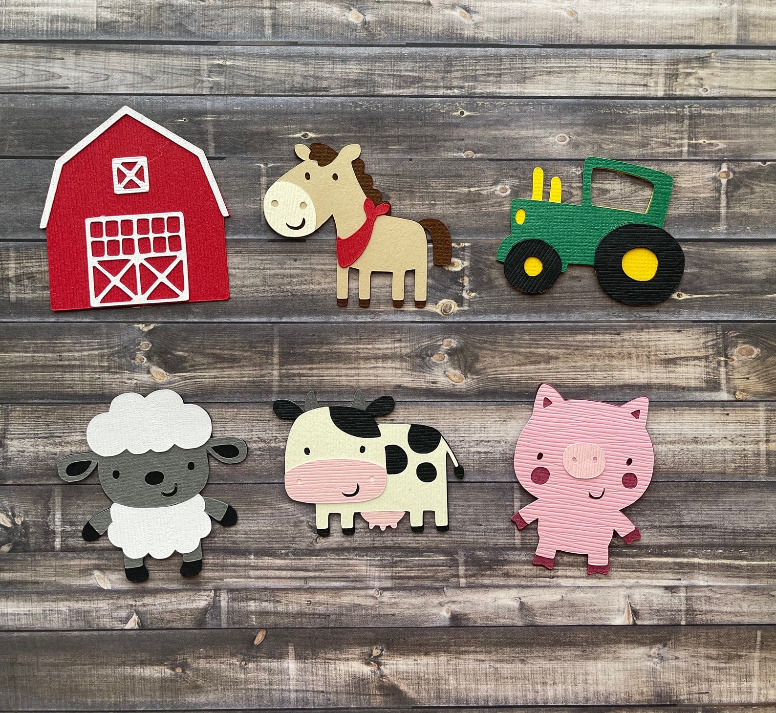 Farm Animals Cutouts: Farmhouse Birthday Party, for Cupcake Toppers ...