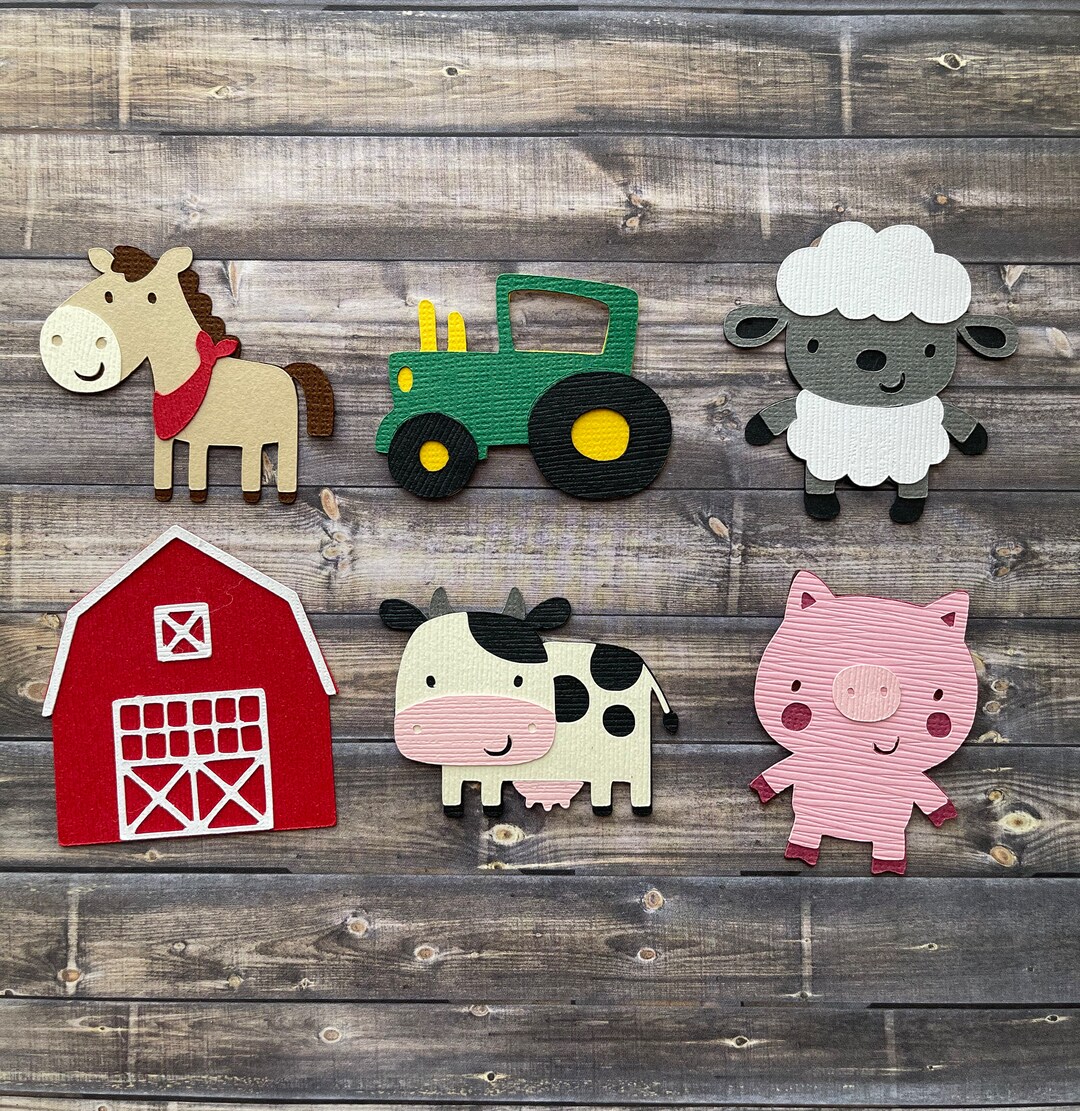 Farm Animals Cutouts: Farmhouse Birthday Party, for Cupcake Toppers ...