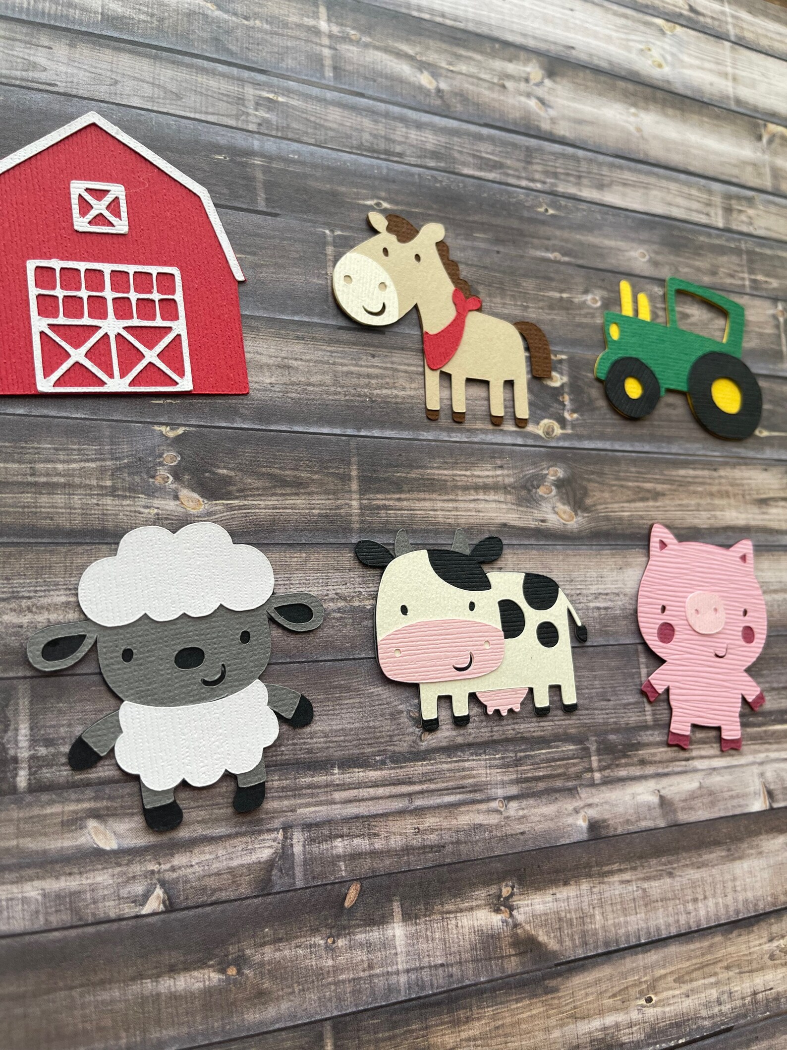 Farm Animals Cutouts: Farmhouse Birthday Party, for Cupcake Toppers ...