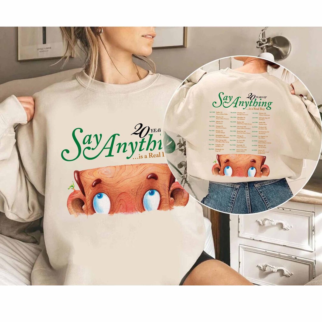 Say Anything 2024 Tour Shirt, 2024 is a Real Boy 20th Anniversary Tour ...