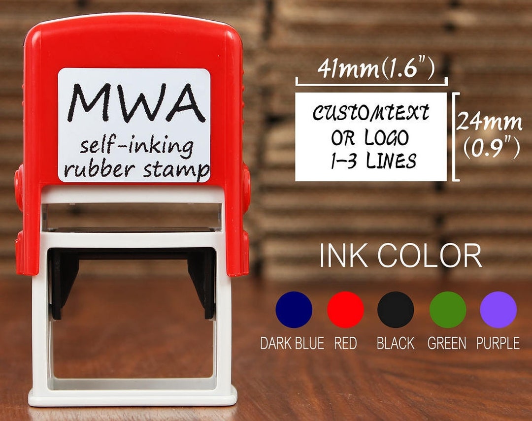 Custom Rubber Stamp Self Inking Personalized Business Stamp, Address ...