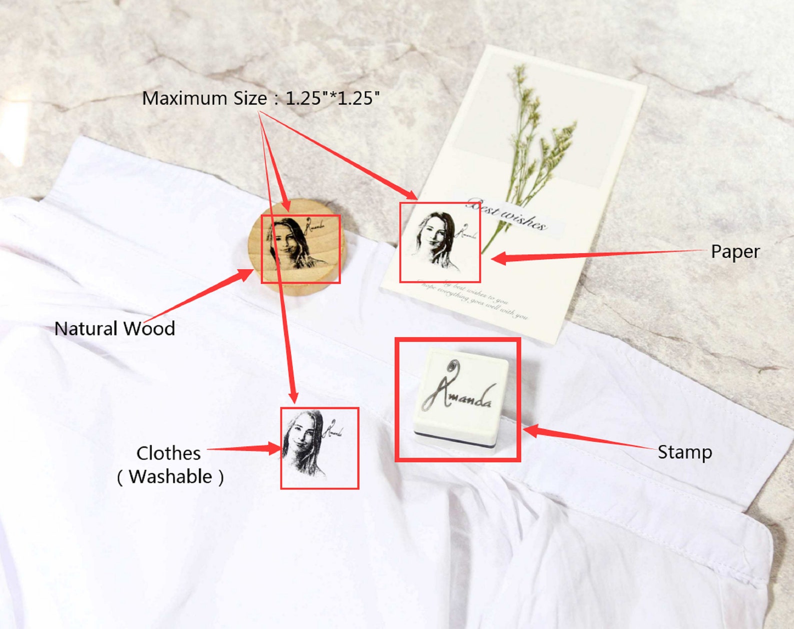 Face Stamp Custom Portrait Stamp Photo Stamp Selfie Stamp | Etsy