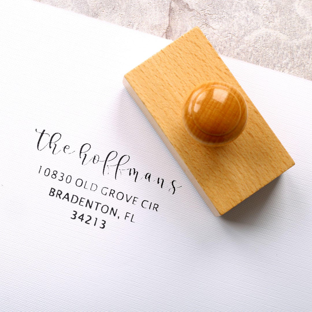 Custom Address Stamp, Wood Shipping Address Return Address Stamp ...