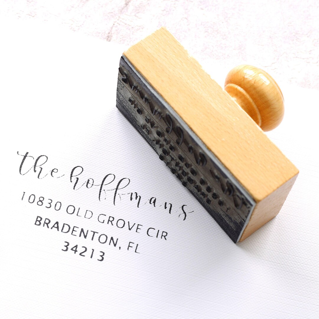 Custom Wood Address Stamp: Business Logo, Return Address - Etsy