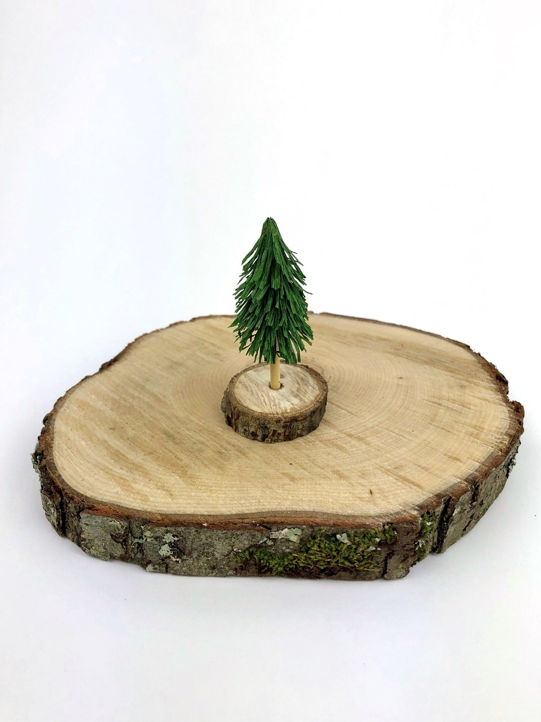 Small Pine Tree, Crepe Paper, Miniature Tree, Winter, Forest, Holiday ...