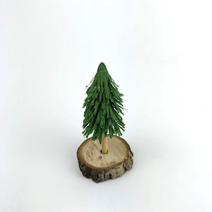 Small Pine Tree, Crepe Paper, Miniature Tree, Winter, Forest, Holiday ...