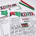 Kenya Coloring Page and Graphic Organizer Country Study Printable Fact ...