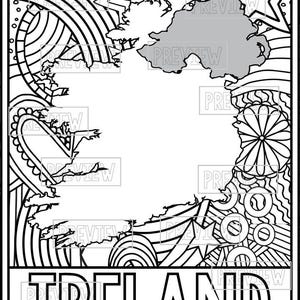 Ireland Coloring Page and Graphic Organizer Country Study Printable ...