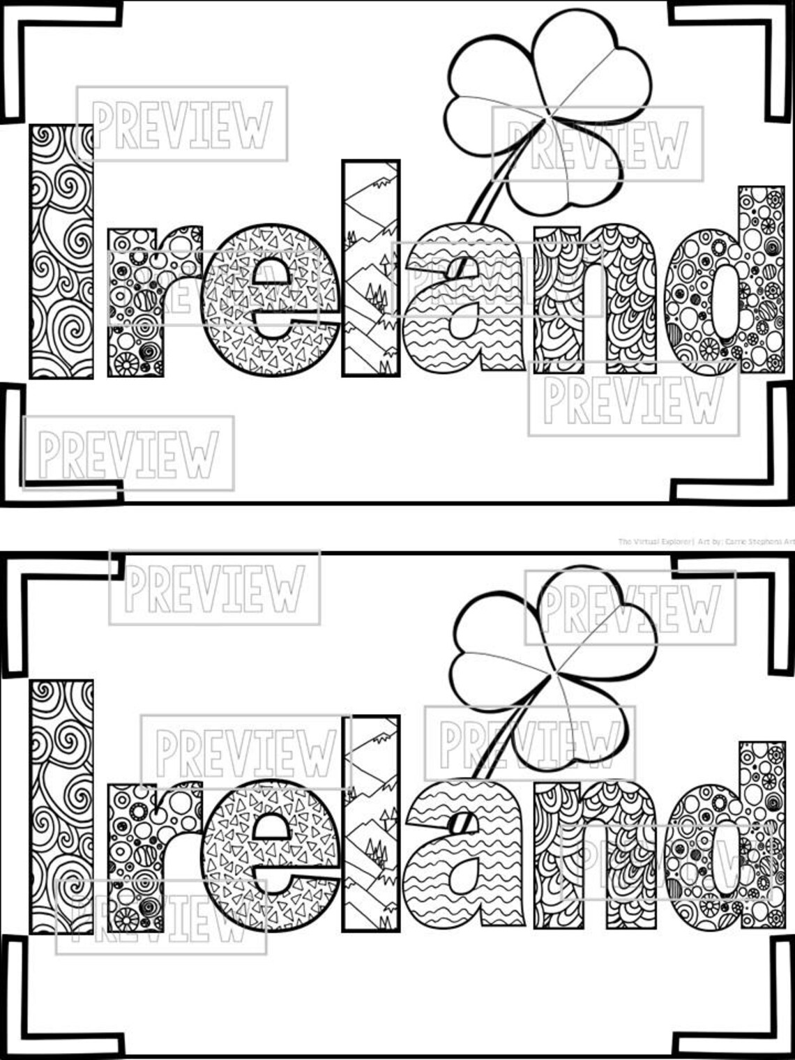 Ireland Coloring Page and Graphic Organizer Country Study Printable ...