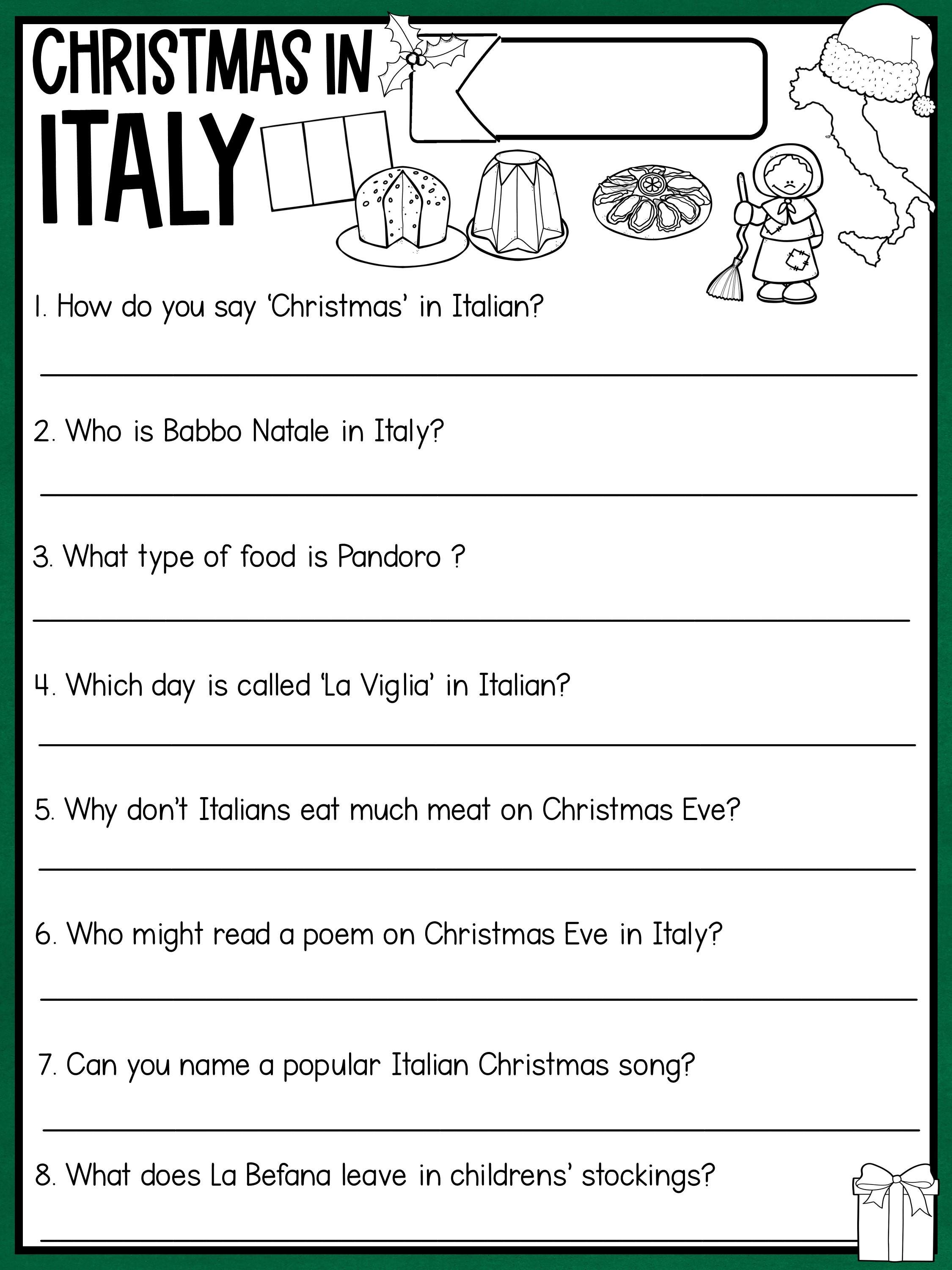 Christmas Holidays Around the World 10 Countries Printables for ...