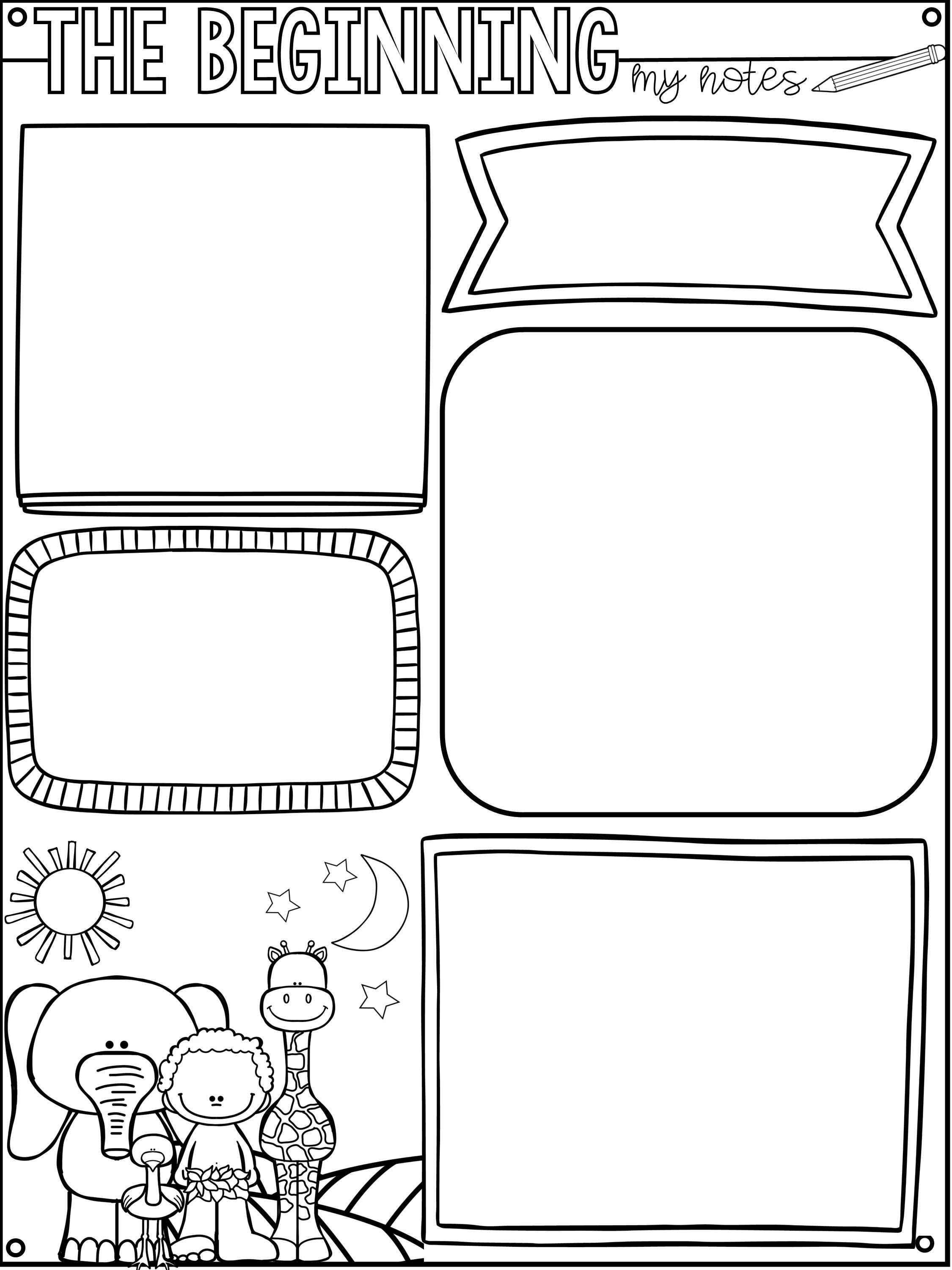 The Beginning Creation Bible Story Printable Coloring Page Worksheet ...