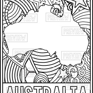 Australia Coloring Page Graphic Organizer Printable Australia Country ...