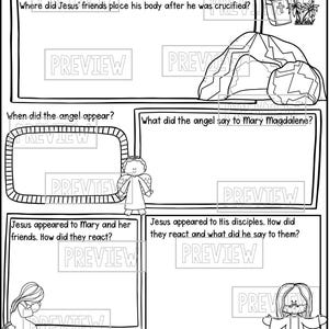 The Resurrection Bible Lesson Coloring Page and Comprehension ...
