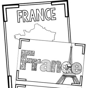 France Coloring Page and Graphic Organizer Country Study Printable Fact ...