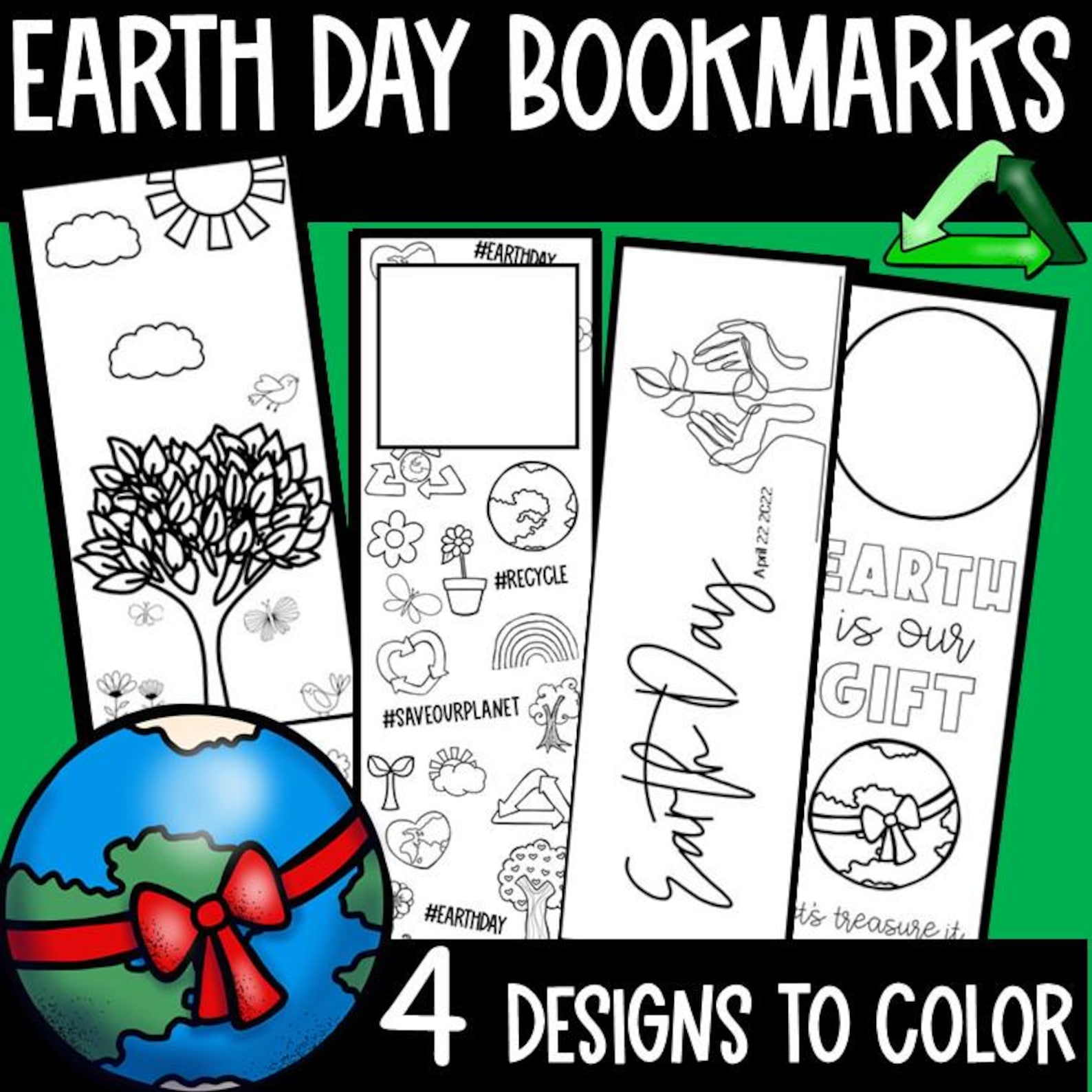 Earth Day Bookmarks Easy No Prep Earth Day Activity for Teachers and ...