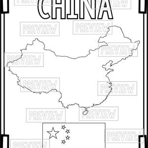 China Coloring Page and Graphic Organizer Country Study Printable Fact ...
