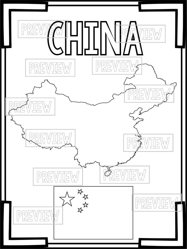 China Coloring Page and Graphic Organizer Country Study Printable Fact ...