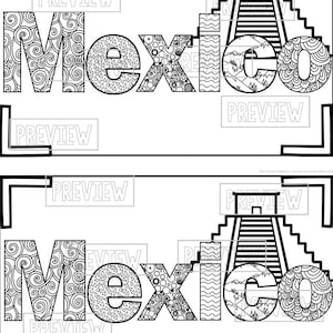 Mexico Coloring Page and Graphic Organizer Country Study Printable Fact ...