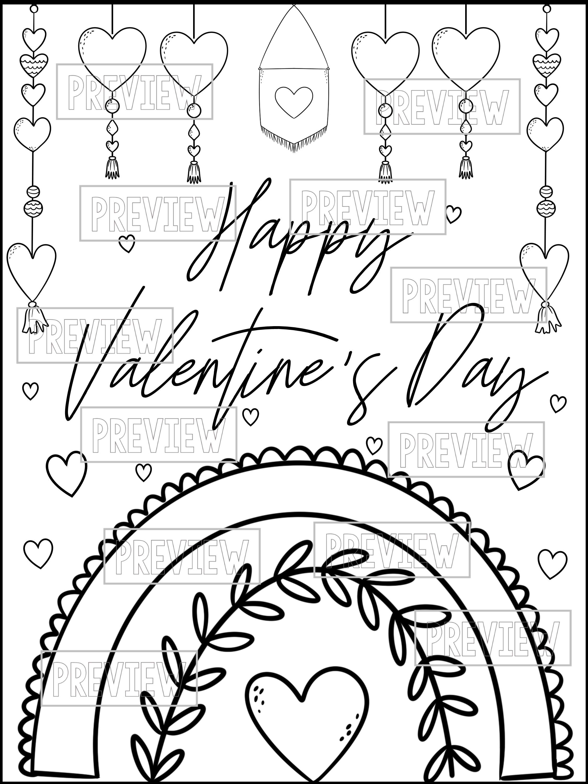 Valentines Day Coloring Pages and Activity Placemat - Valentine's Day ...