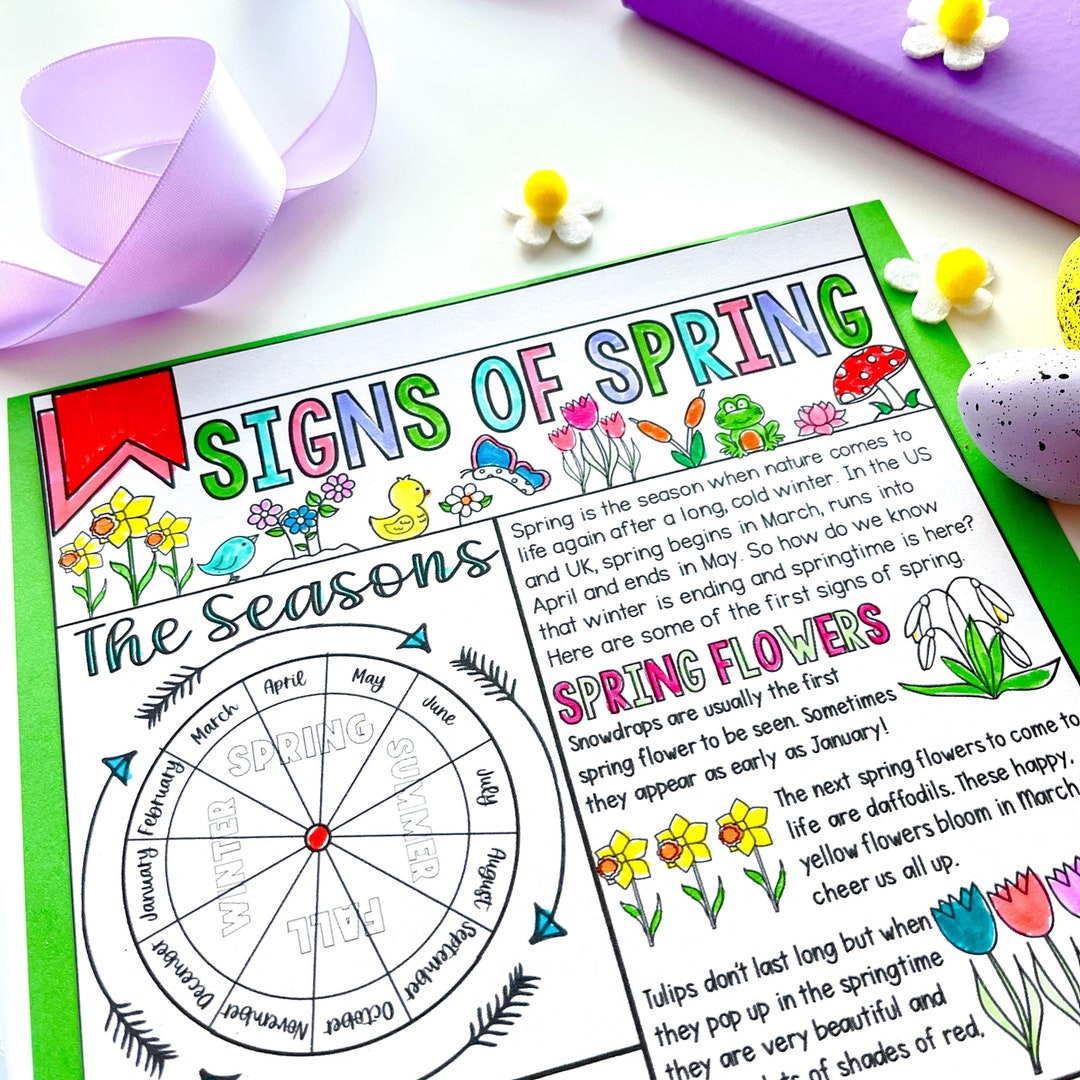 Spring Coloring Page and Graphic Organizer Digital Learning Printable ...