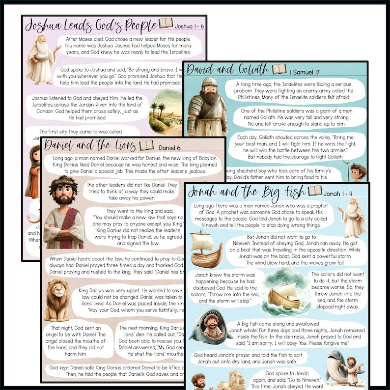 15 Old Testament Bible Stories Made Simple for Kids - Printable Lessons ...