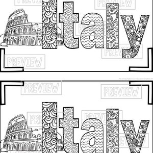 Italy Coloring Page and Graphic Organizer Country Study Printable Fact ...