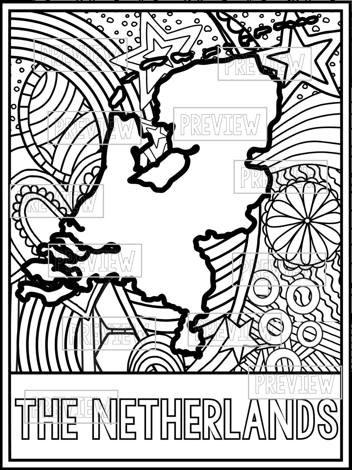 The Netherlands Coloring Page and Graphic Organizer Country Study ...