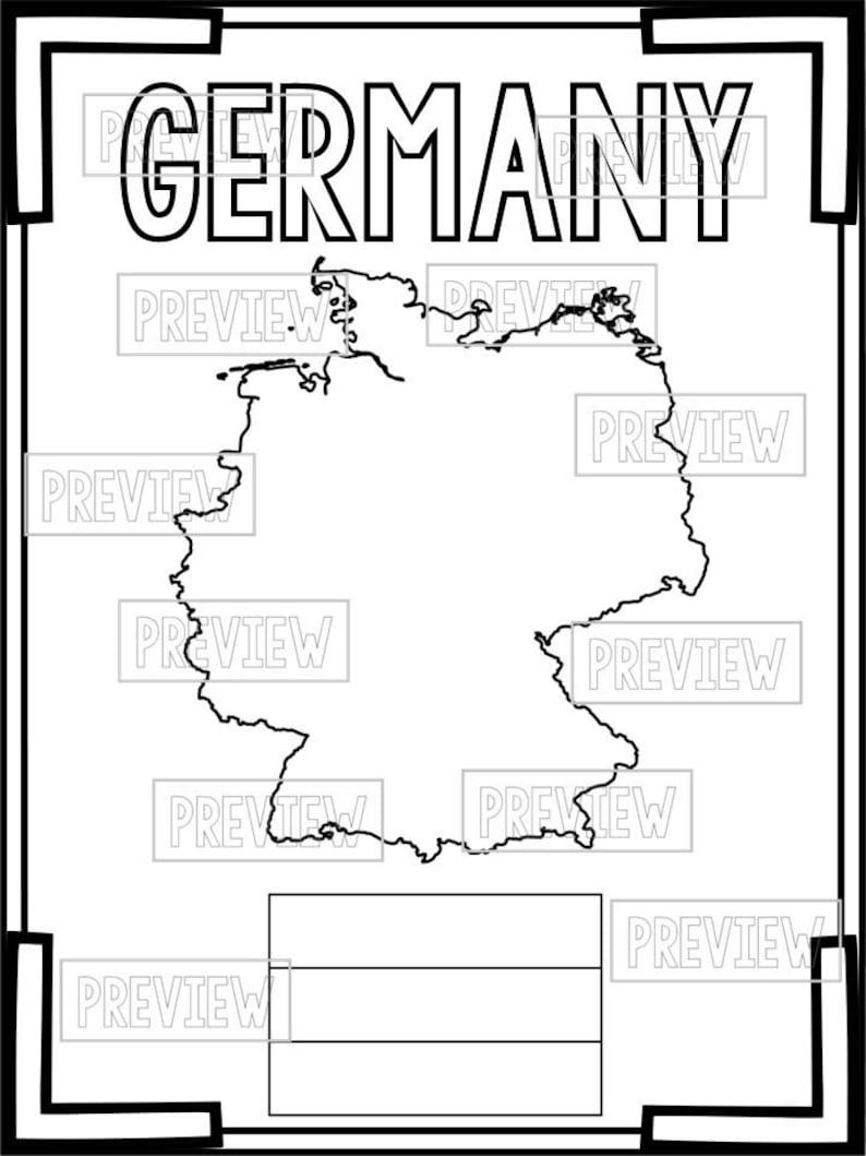 Germany Coloring Page and Graphic Organizer Country Study Printable ...