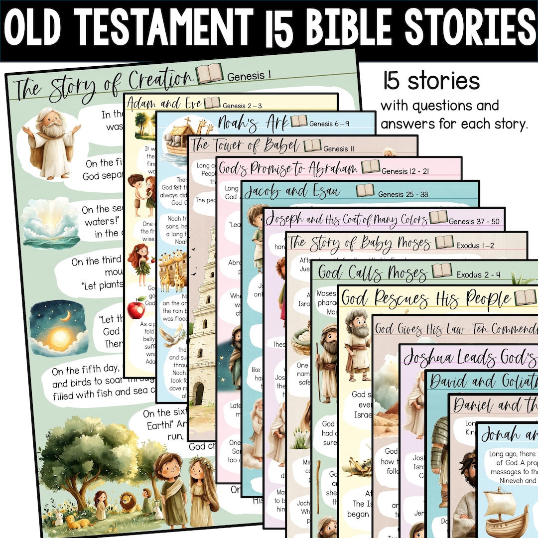 15 Old Testament Bible Stories Made Simple for Kids - Printable Lessons ...
