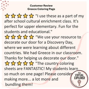 Greece Coloring Page and Graphic Organizer Country Study Printable Fact ...