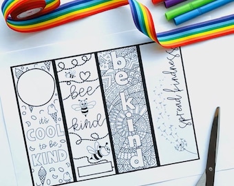 Kindness Bookmarks to Color for World Kindness Day and Random Acts of ...