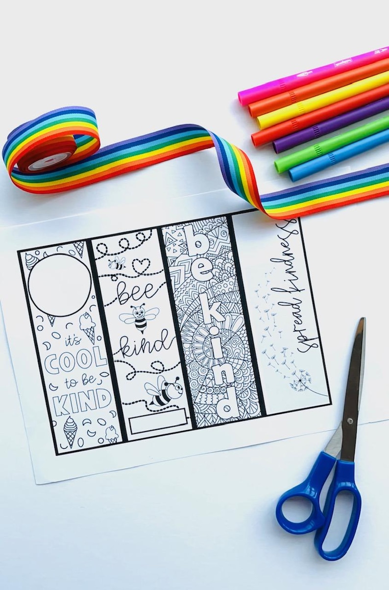 Kindness Bookmarks to Color for World Kindness Day and Random Acts of ...