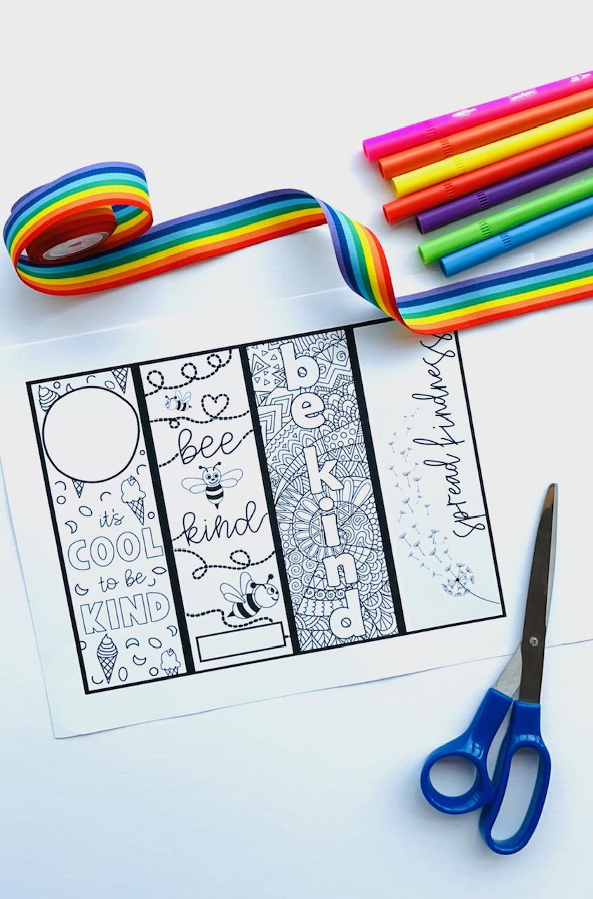 Kindness Bookmarks to Color for World Kindness Day and Random Acts of ...