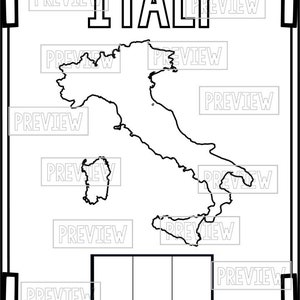 Italy Coloring Page and Graphic Organizer Country Study Printable Fact ...