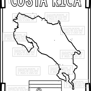 Costa Rica Coloring Page and Graphic Organizer Country Study Printable ...