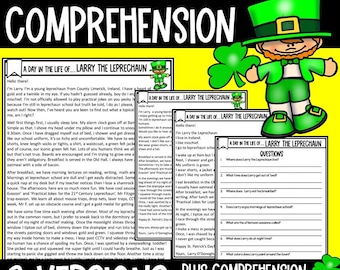 St. Patrick's Day Standards Based Reading Comprehension 3rd & 4th Grade ...